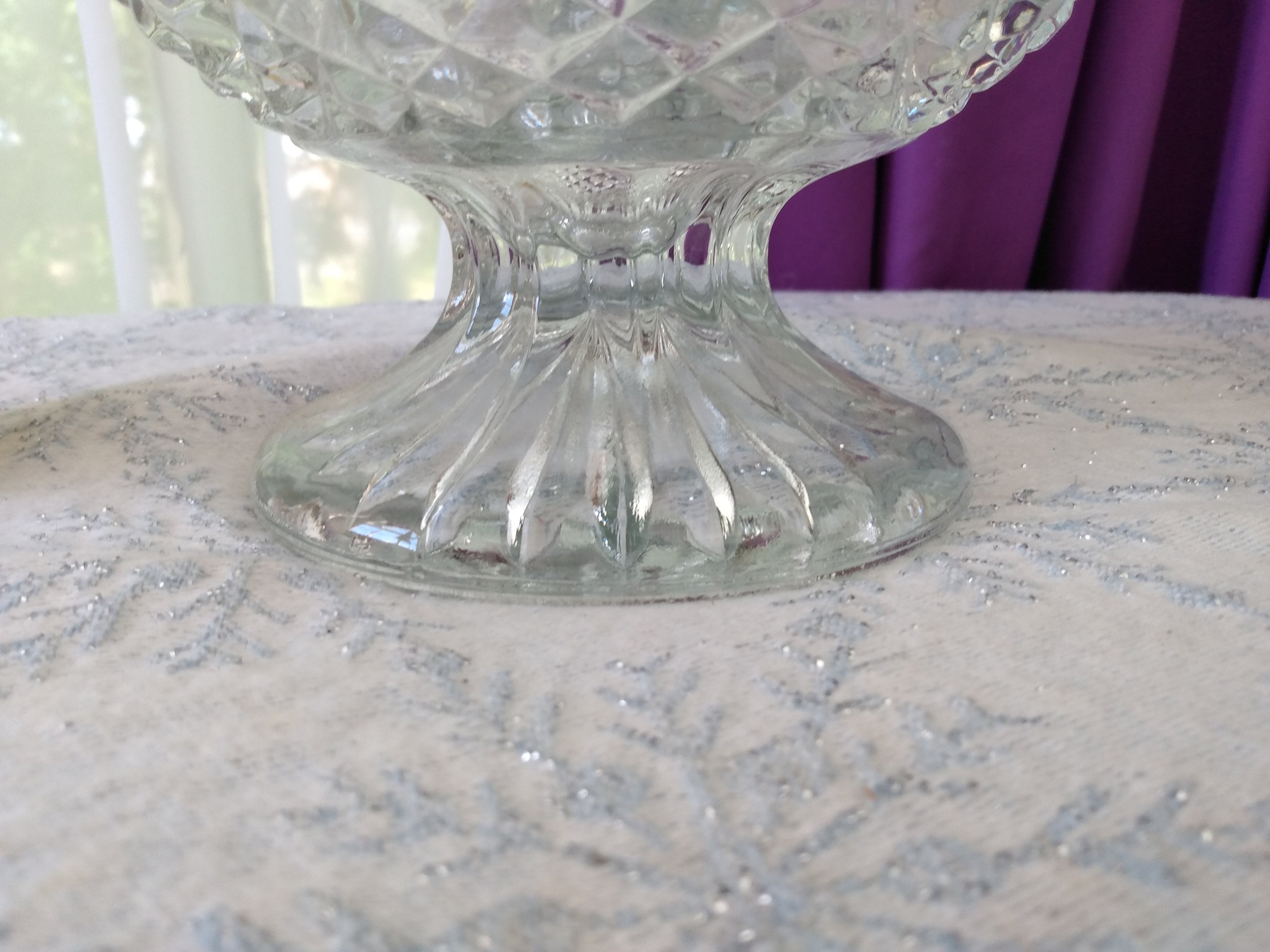 Home & Living Large Wexford Footed Bowl Anchor Hocking Centerpiece ...