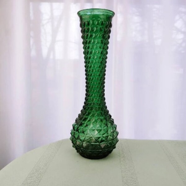 Green Glass Vase - Etsy