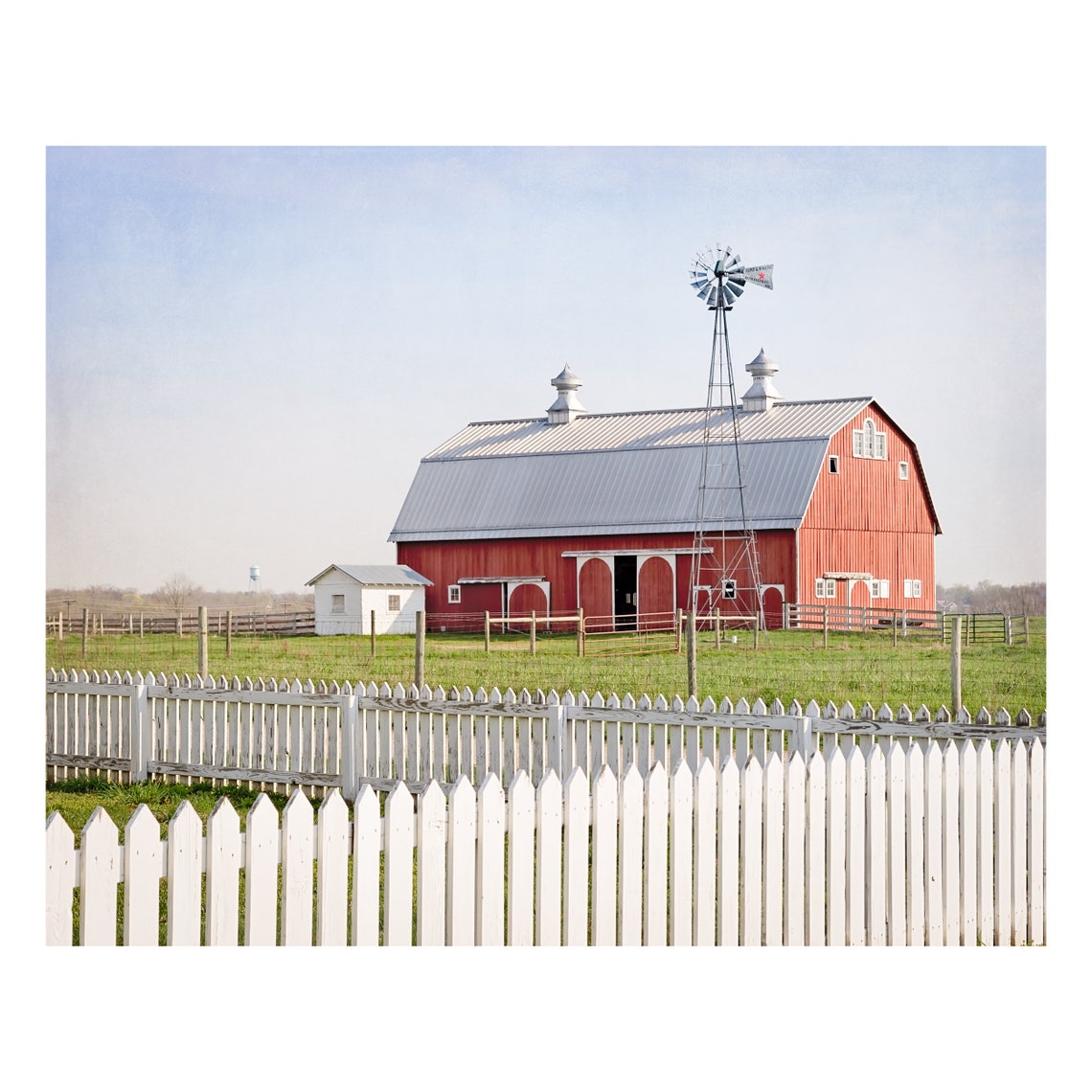 Red Barn Canvas or Print for Farmhouse Wall Decor: Indiana Rural ...