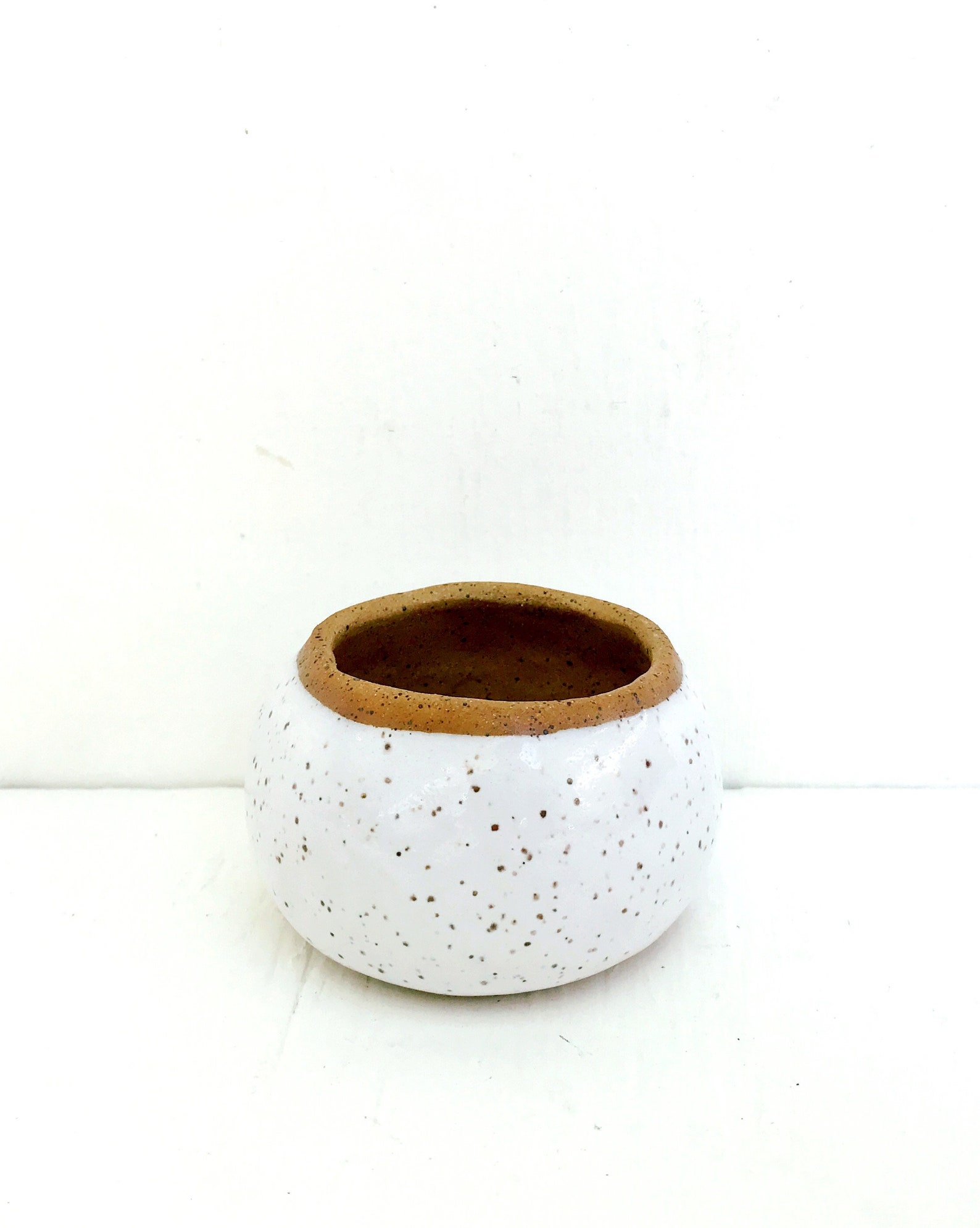 White Ceramic Planter / Small Pot for Succulents Cactus or | Etsy