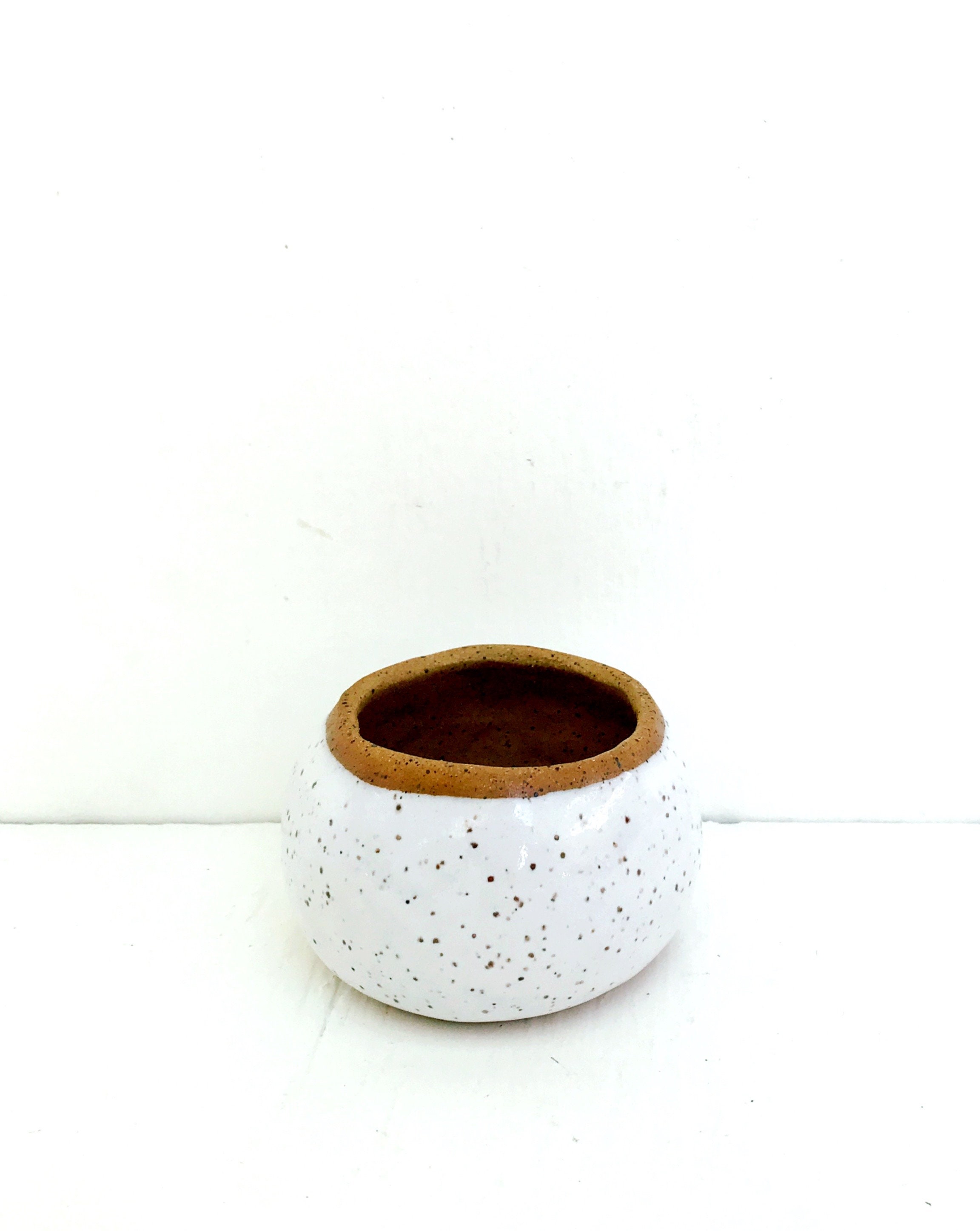 White Ceramic Planter / Small Pot for Succulents Cactus or | Etsy