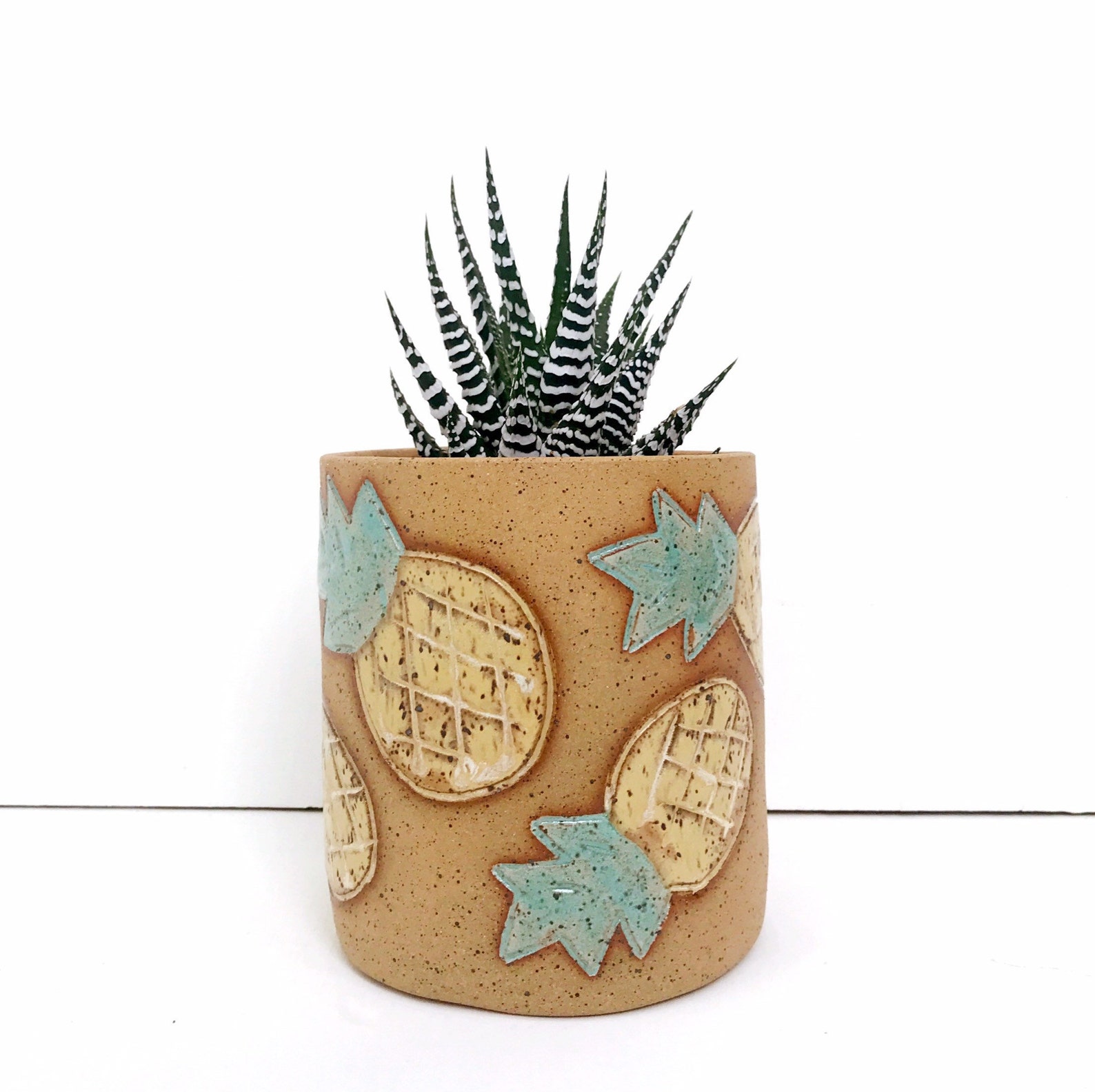 Pineapple Ceramic Planter / Tropical Pottery for Succulents - Etsy