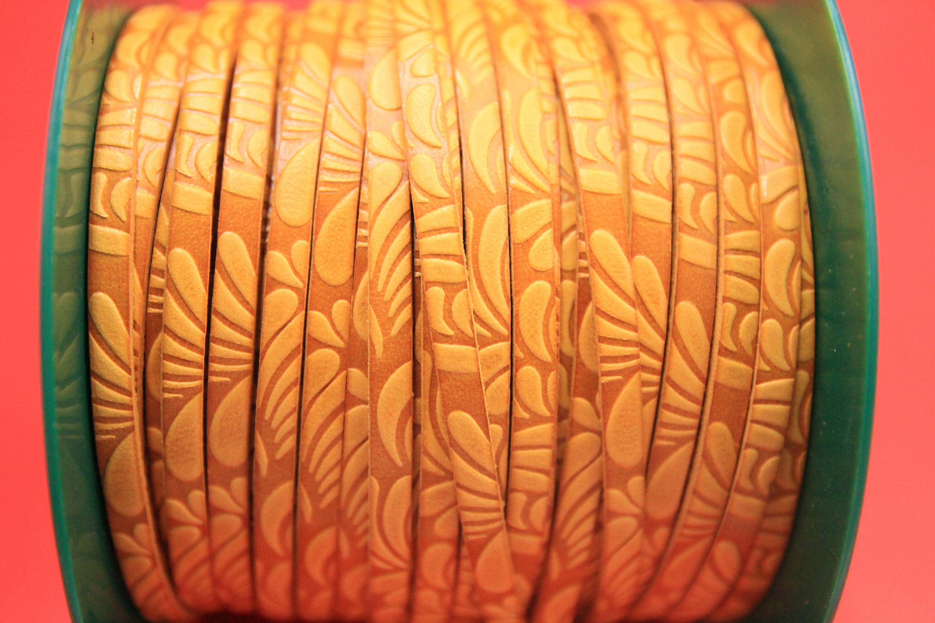 MADE in EUROPE 24'' Flat 5mm Embossed Leather Cord - Etsy