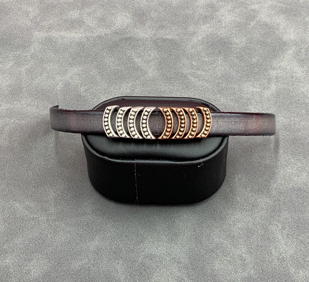 Fs0459>>made IN EUROPE 4 Curved Crimpable Sliders, 10mm Flat Cord ...