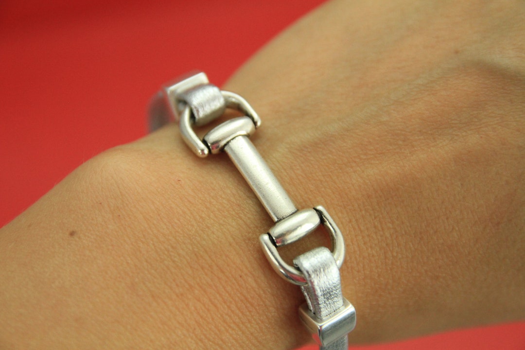 C0134>>made in EUROPE Flat Cord Stirrup Connector, Snuffle Bit ...