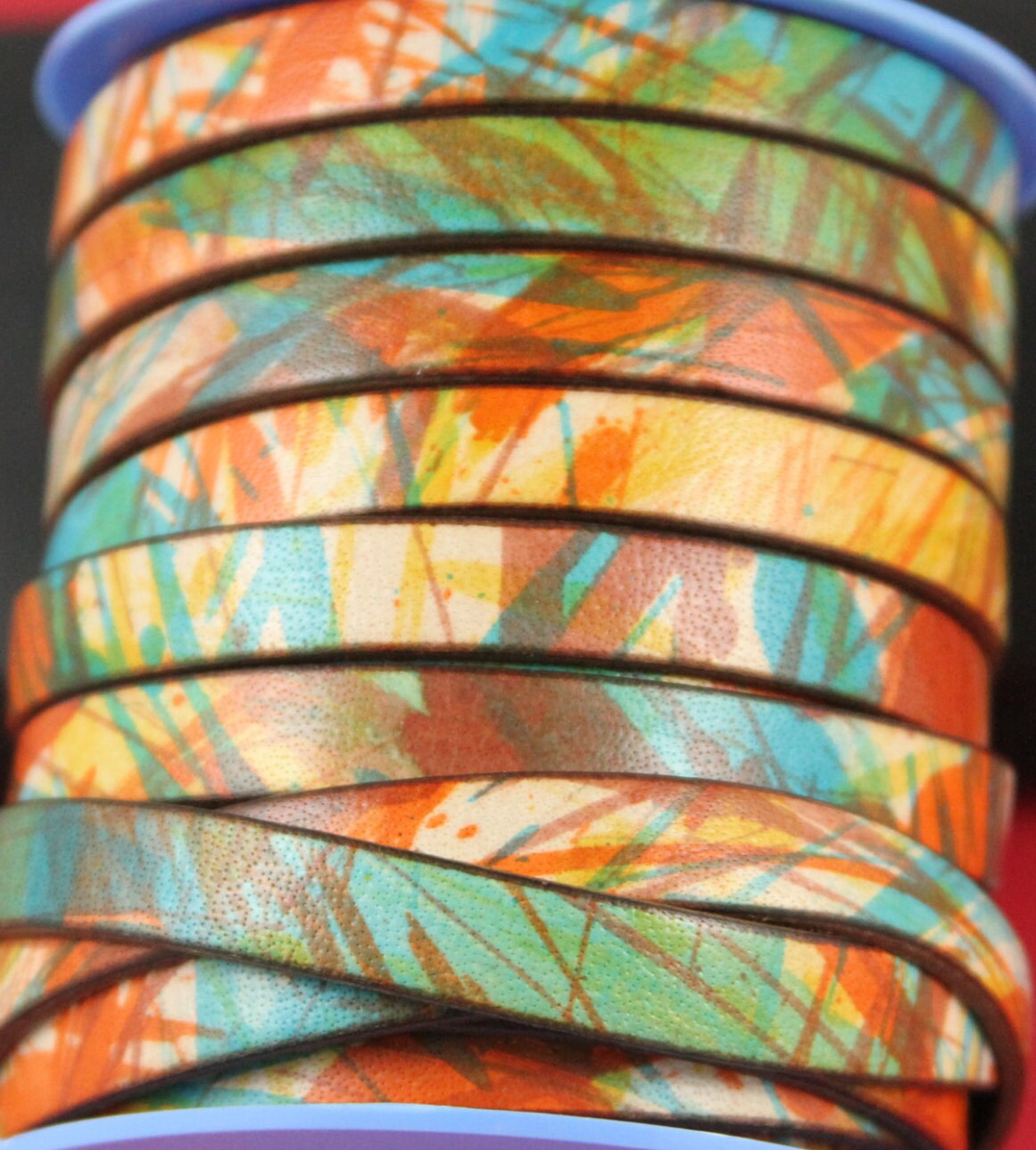 MADE in EUROPE 24'' Multi Color Flat Leather Cord - Etsy