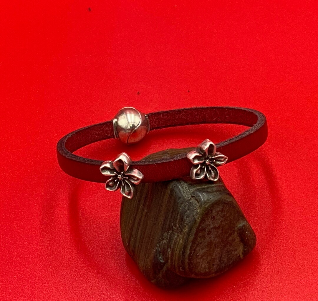 Fs0620>>made IN EUROPE 4 Zamak Flower Sliders 5mm Flat Cord, 5mm Flat ...