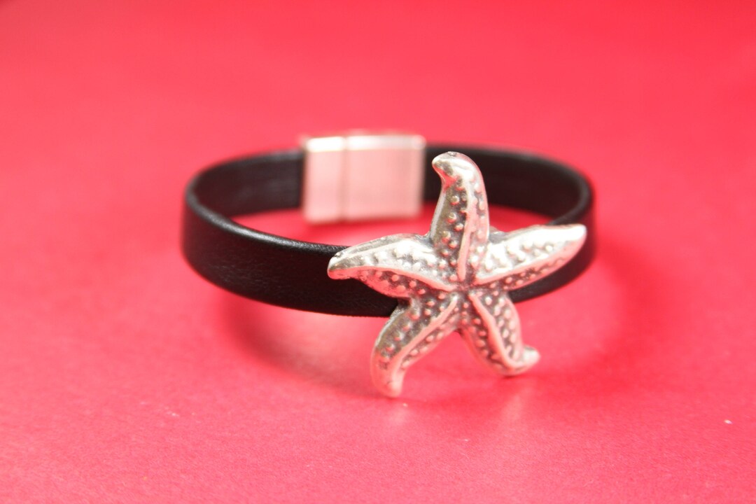Fs0196>> MADE IN EUROPE Zamak Starfish Slider, 10mm Flat Cord Sea Star ...