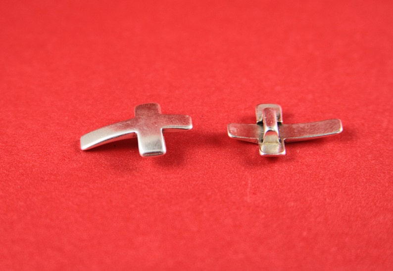 Fs0317>>made in EUROPE 2 Zamak Cross Sliders, 5mm Flat Cord Zamak Cross ...