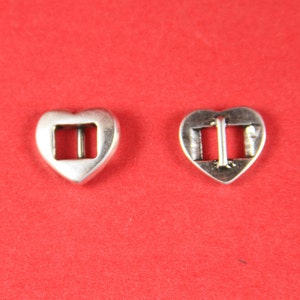 Fs0282>>made in EUROPE 2 Zamak Heart Sliders for 5mm Cord, Flat Cord ...