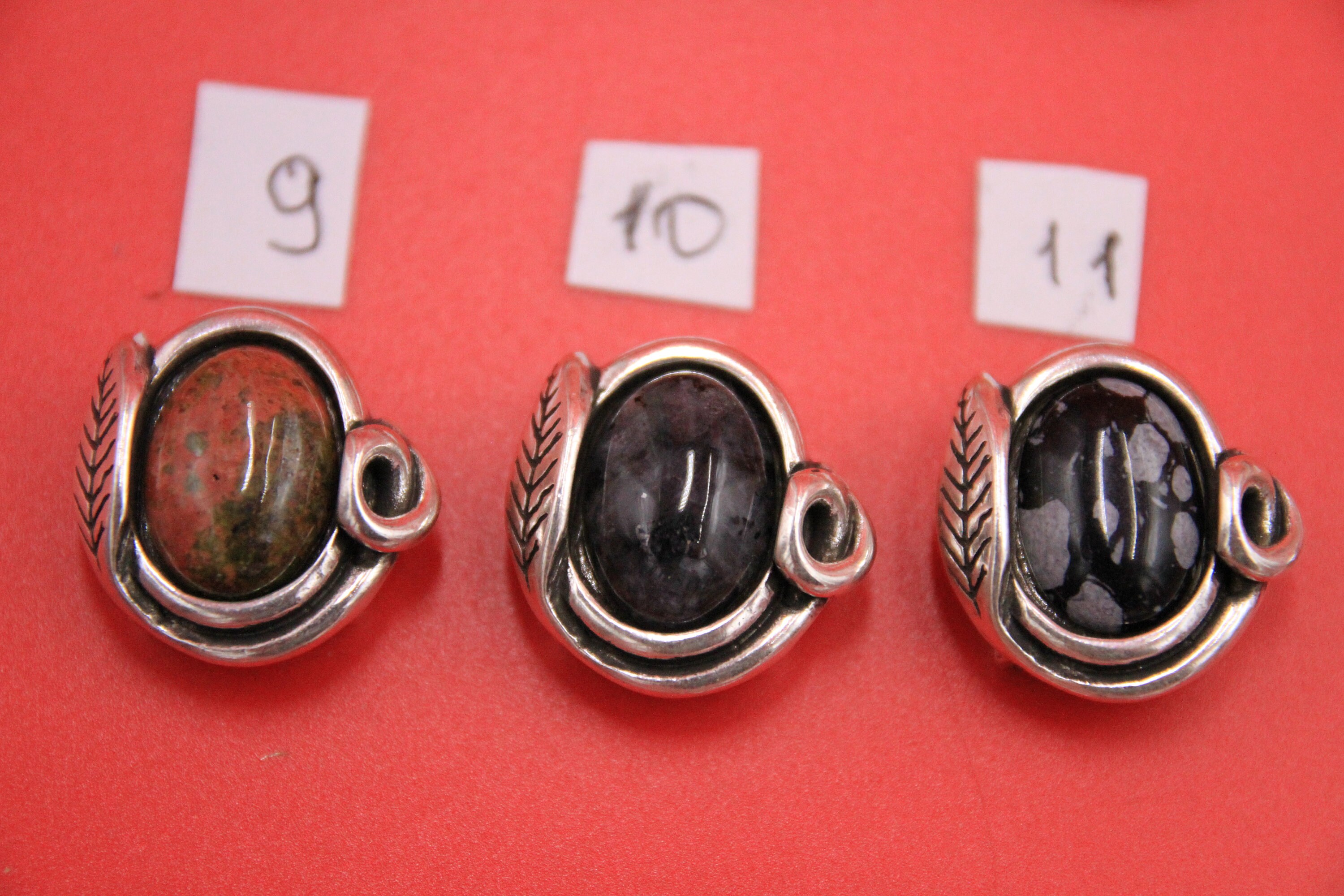 Fs0596>>made IN EUROPE Zamak Slider With Natural Stone Cabochon, Slider ...