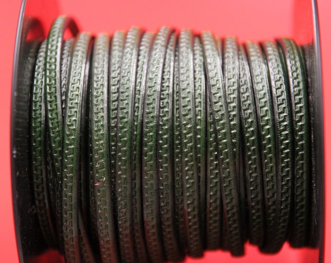 MADE in EUROPE 24'' Flat 5mm Embossed Leather Cord, 5mm Flat Leather ...