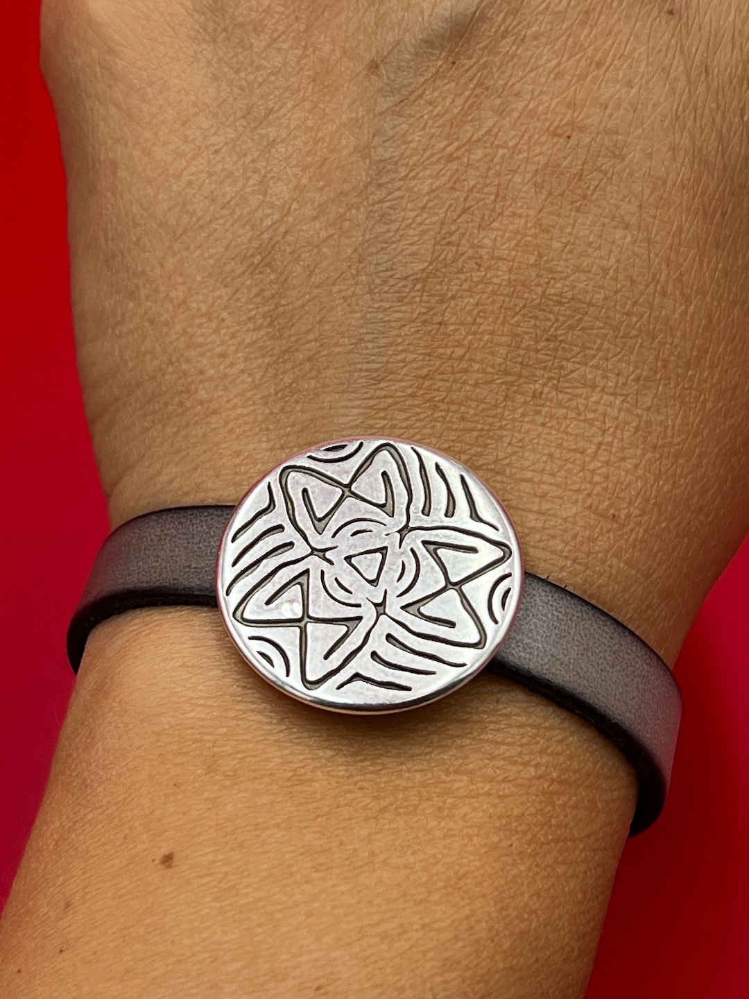 Fs0628>>made in EUROPE Zamak Round Engraved Slider, 10mm Flat Cord ...