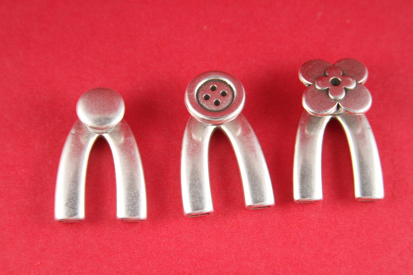 B0058>>made in EUROPE Zamak Button Clasp With Slider, Double Strand 5mm ...