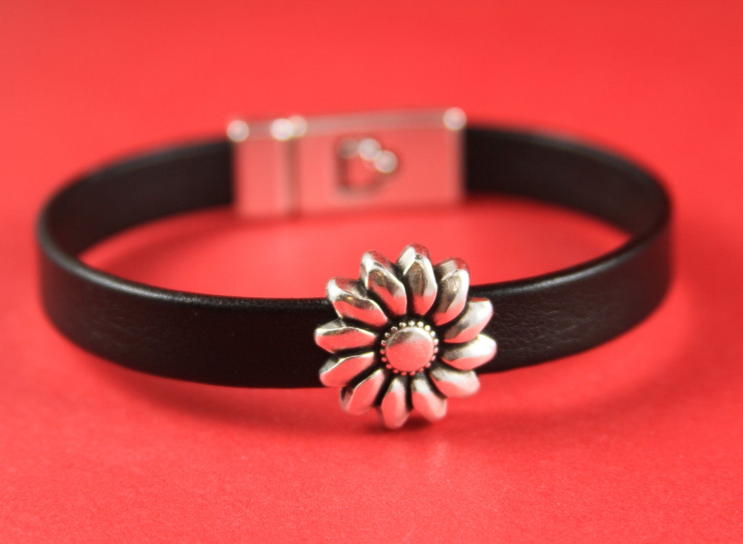 Fs0019>>made IN EUROPE 2 Zamak Flower Sliders 10mm Flat Cord, 10mm Flat ...