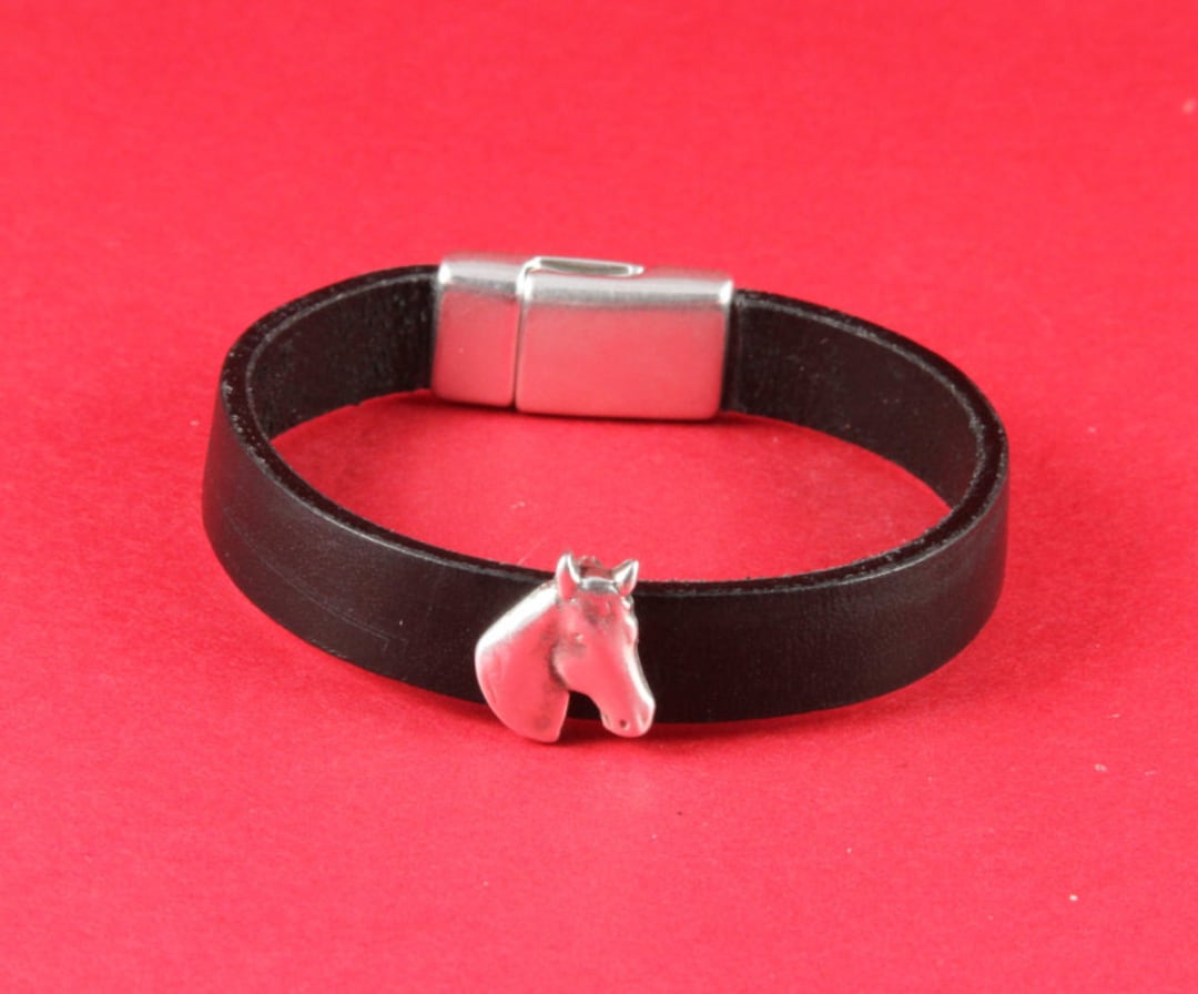 Fs0042>> MADE in EUROPE 2 Zamak Horse Sliders, Horse Head Slider, 10mm ...