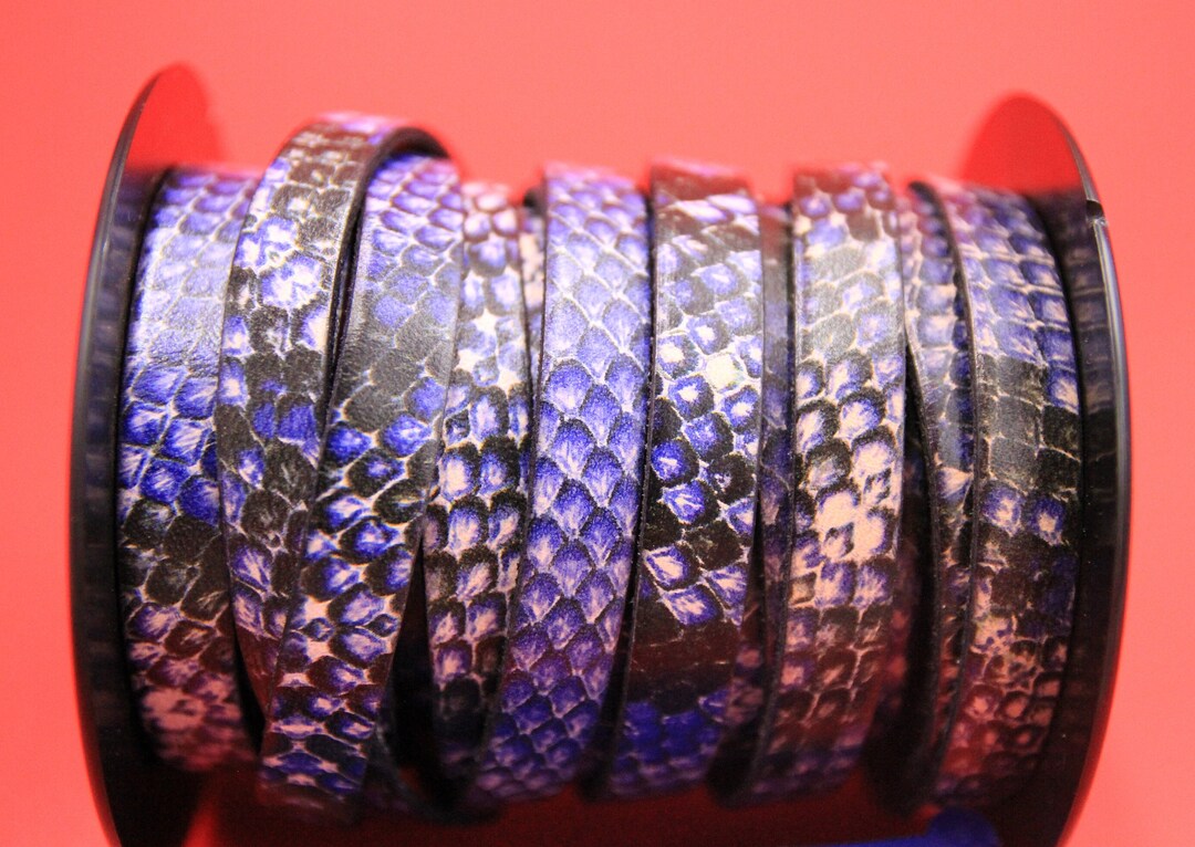 MADE in EUROPE 24'' Multi Color Flat Leather Cord, 10mm Flat Leather ...