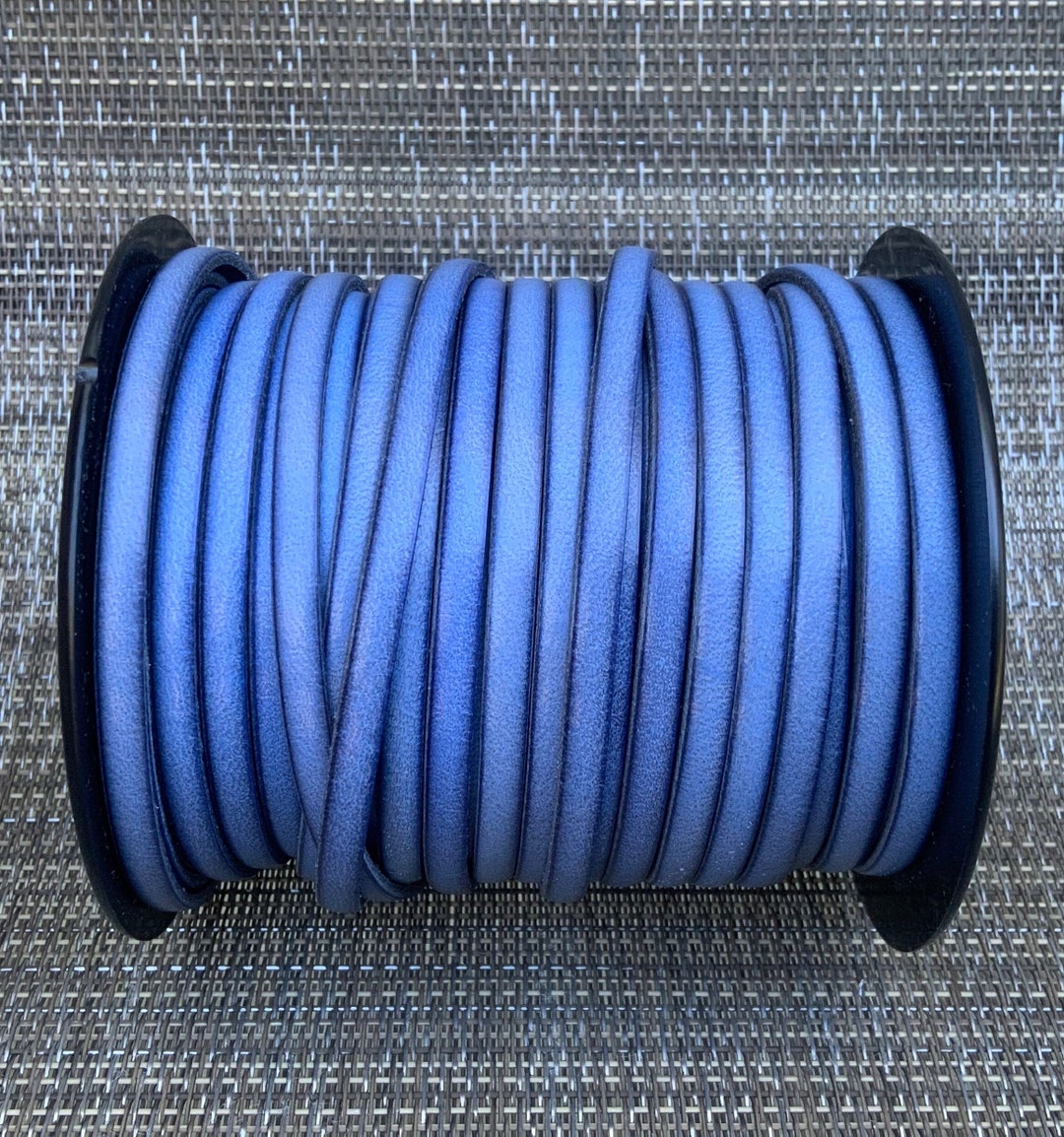 MADE in EUROPE 1 Yard of 5mm Flat Leather Cord, 5mm Leather Cord, Flat ...