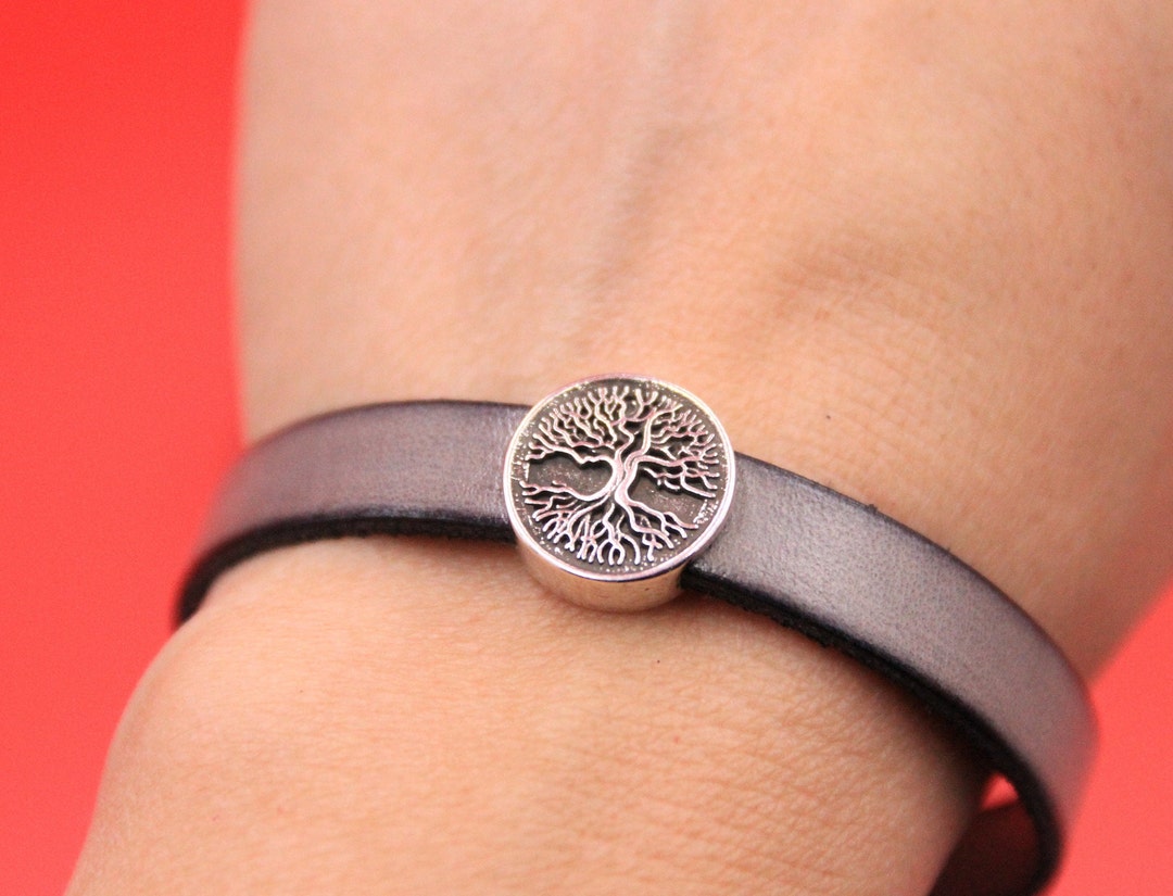 Fs0565>> MADE IN EUROPE 2 Life Tree Sliders, 10mm Flat Cord Sliders ...