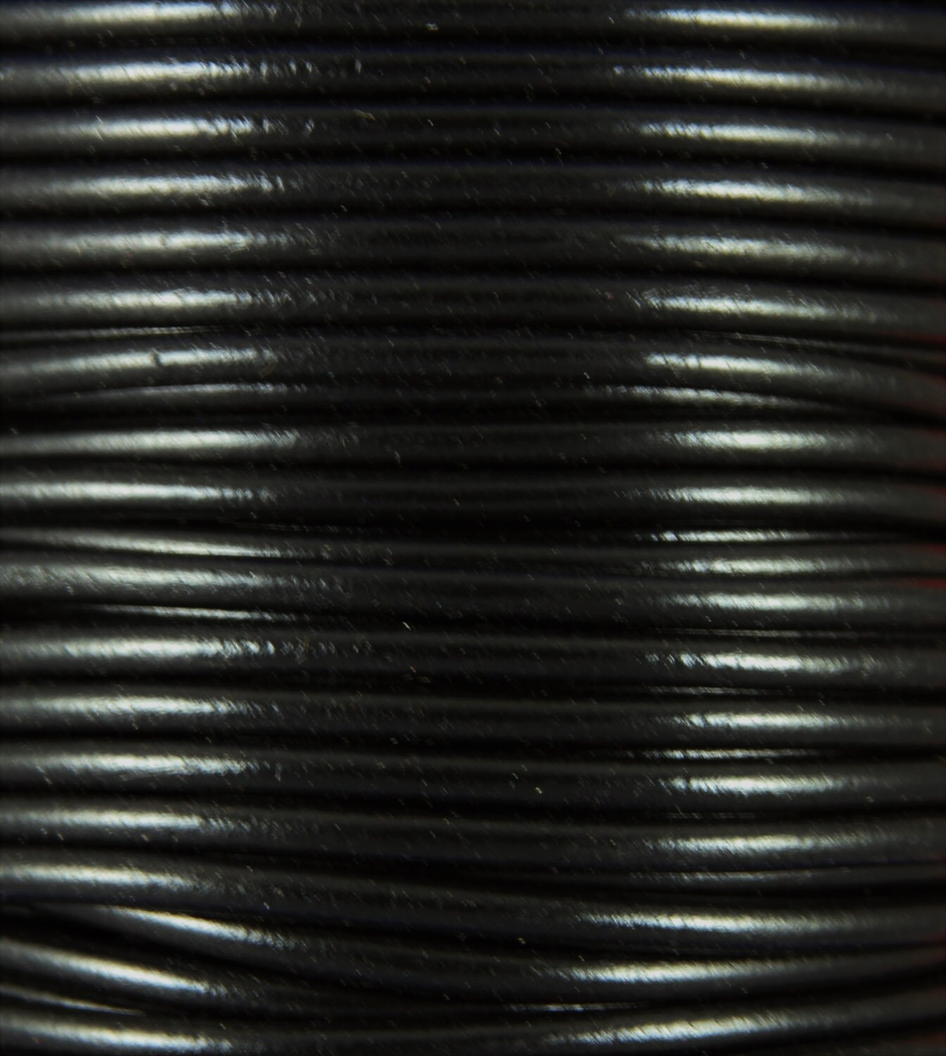 MADE IN SPAIN 2 Feet (24"-60cm) Black Round Leather Cord, 5mm Round ...