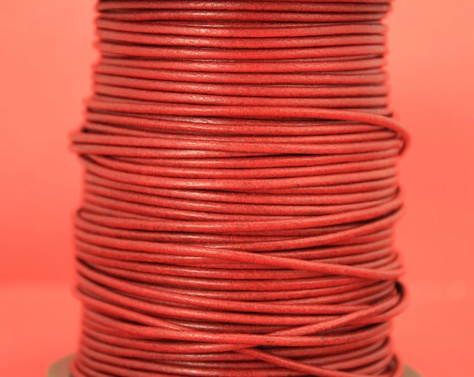 MADE IN SPAIN 6 Feet 2mm Leather Cord, 2mm Red Leather Cord, 2mm ...