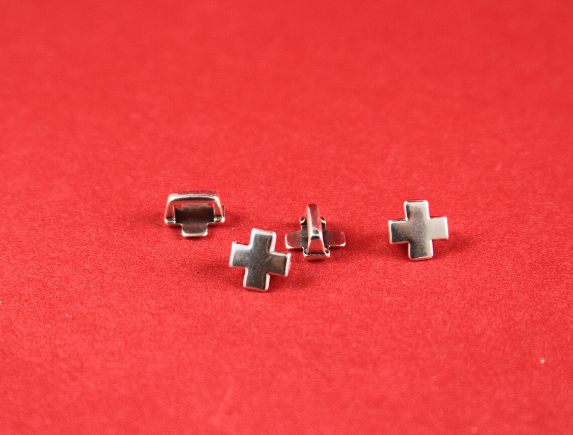 Fs0318>>made in EUROPE 4 Zamak Cross Sliders, 5mm Flat Cord Zamak Tiny ...