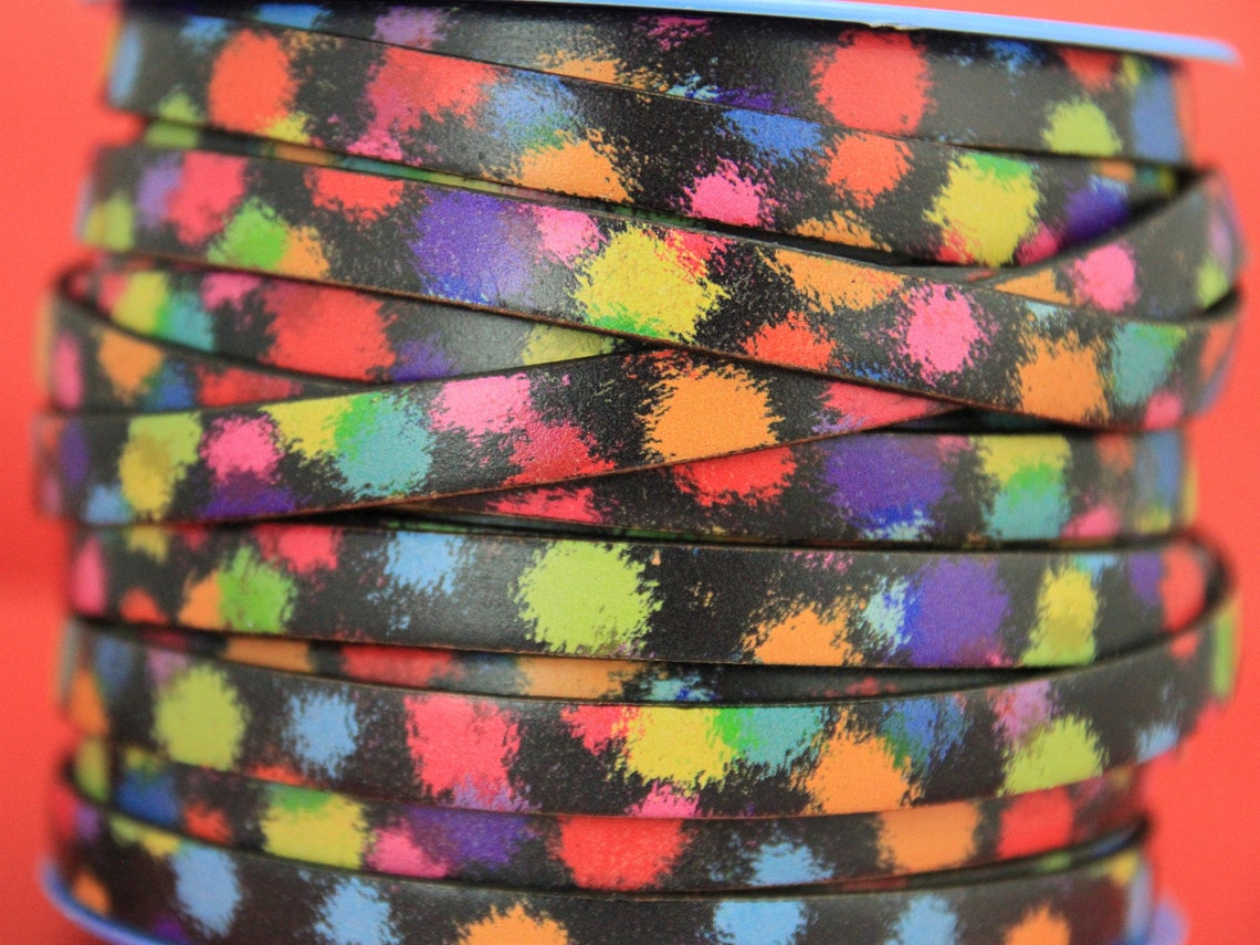 MADE in EUROPE 24'' Multi Color Flat Leather Cord | Etsy