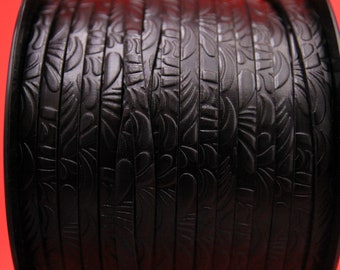 MADE in EUROPE 24'' Flat 5mm Embossed Leather Cord, 5mm Flat Leather ...