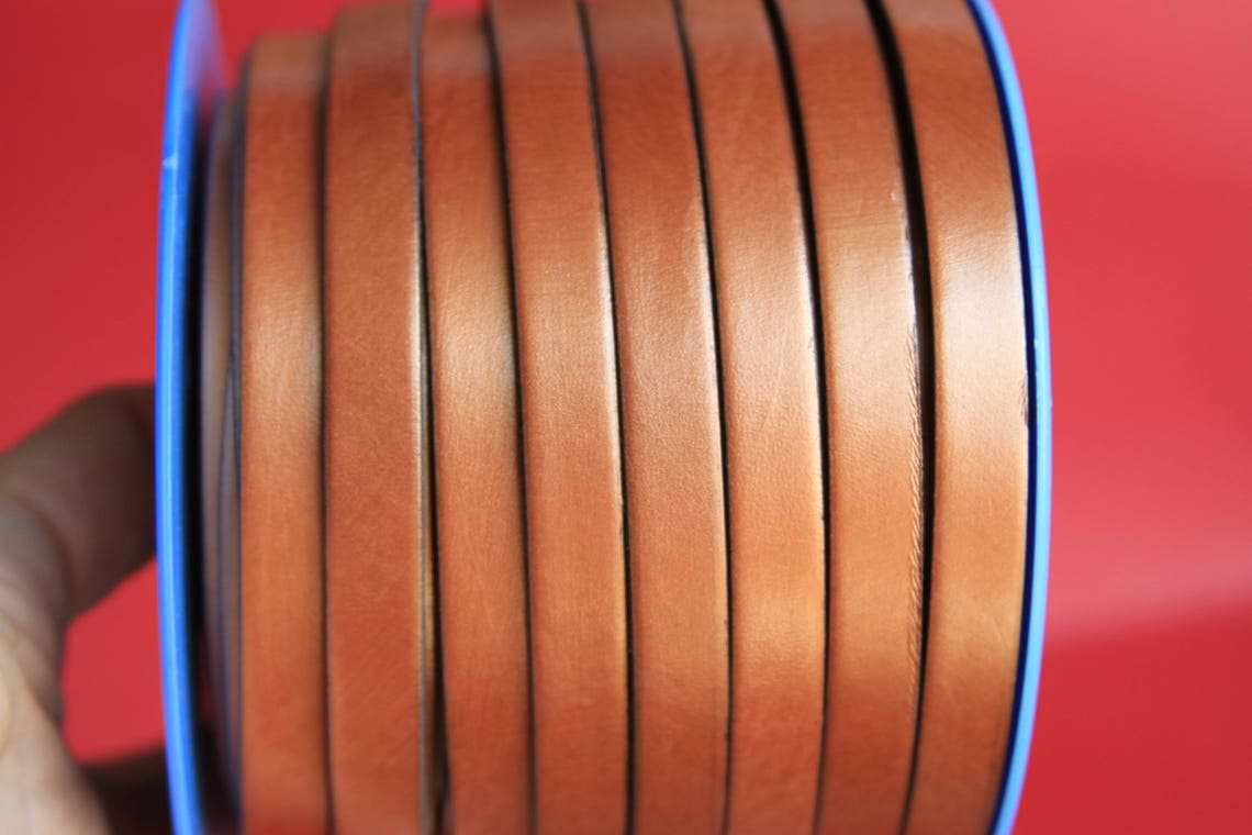 MADE in SPAIN 2 feet of 10mm genuine leather cord 10mm bronze | Etsy