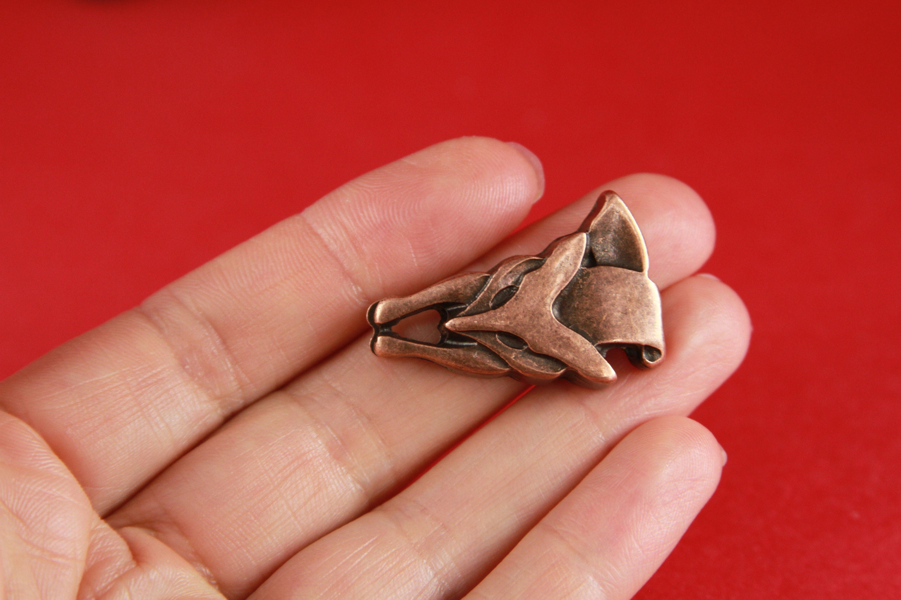 Fs0143>>made IN EUROPE Zamak Fox Slider, Copper Fox Slider, 10mm Flat ...
