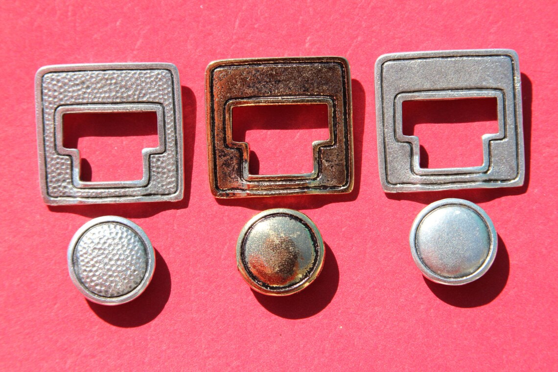 9/2 MADE IN EUROPE Toggle Clasp, Button Clasp, Hammered Toggle Clasp ...