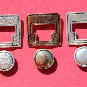 9/2 MADE IN EUROPE Toggle Clasp, Button Clasp, Hammered Toggle Clasp ...
