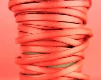 MADE in EUROPE 1 yard of 5mm flat leather cord 5mm leather | Etsy