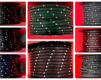 MADE in EUROPE 24'' Multi Color Leather Cord, 5mm Flat Leather Cord ...