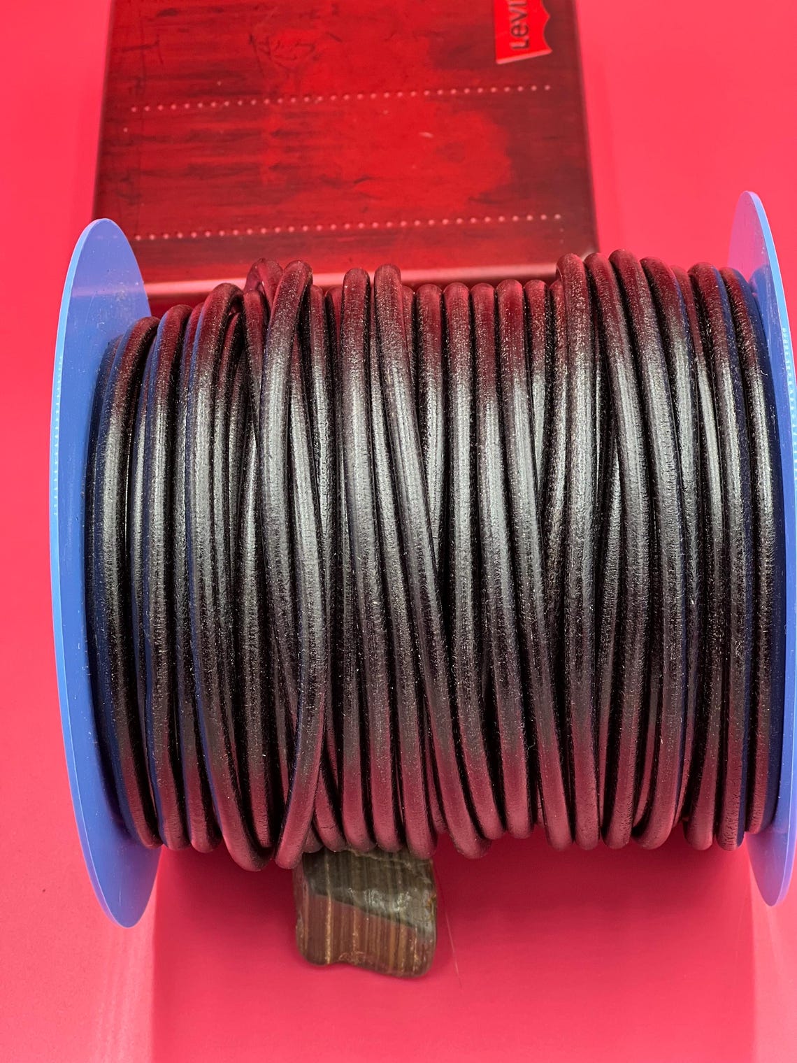 MADE IN SPAIN 2 Feet (24"-60cm) Black Round Leather Cord, 5mm Round ...