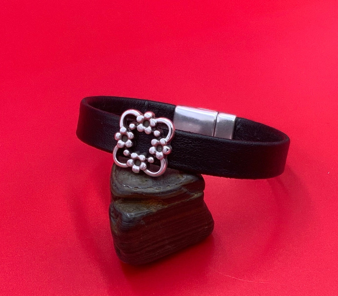 Fs0616>>made in EUROPE 2 Zamak Flower Sliders for 10mm Flat Cord, 10mm ...