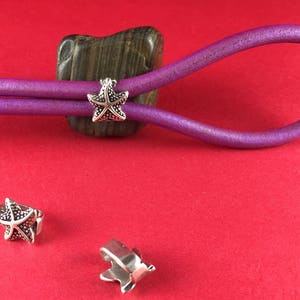 Rs0123>>made in EUROPE 2 Zamak Starfish Sliders, Double Strand 5mm ...