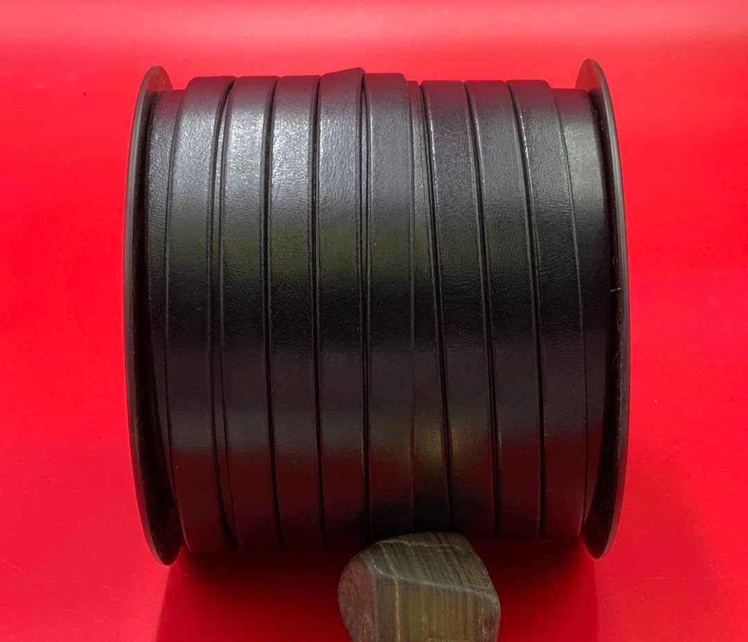 MADE IN SPAIN 24" Flat Leather Cord, Black 10mm Flat Leather Cord, 10mm ...