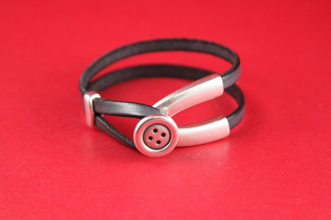 B0058>>made in EUROPE Zamak Button Clasp With Slider, Double Strand 5mm ...