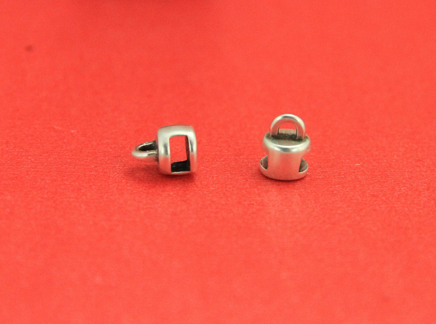Fs0427>> MADE in EUROPE 2 Zamak Bail Sliders, 5mm Flat Cord Bail Slider ...