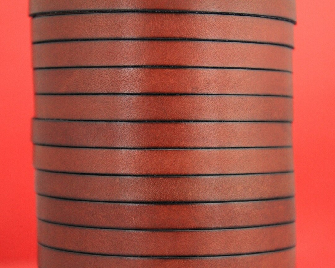 MADE in SPAIN 2 Feet of Flat 10mm Genuine Leather Cord,10mm Cognac ...