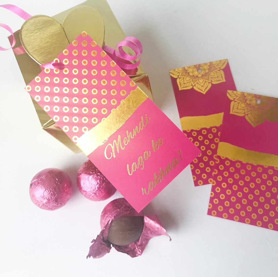 Pack of Gold Foil Mehndi Tags Mehendi Party Favors Mehndi - Etsy
