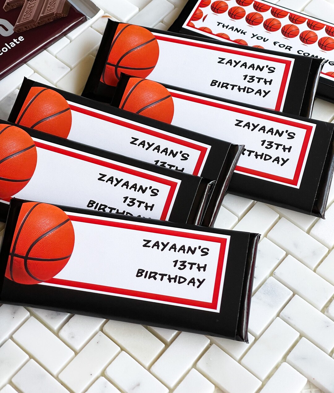Basketball Party Favors, Personalized Candy Bar Wrappers, Basketball ...