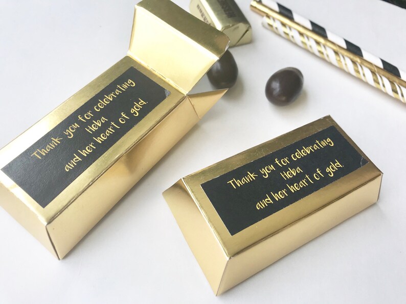 20 gold brick bar favor boxes for Golden birthday Heart of | Etsy