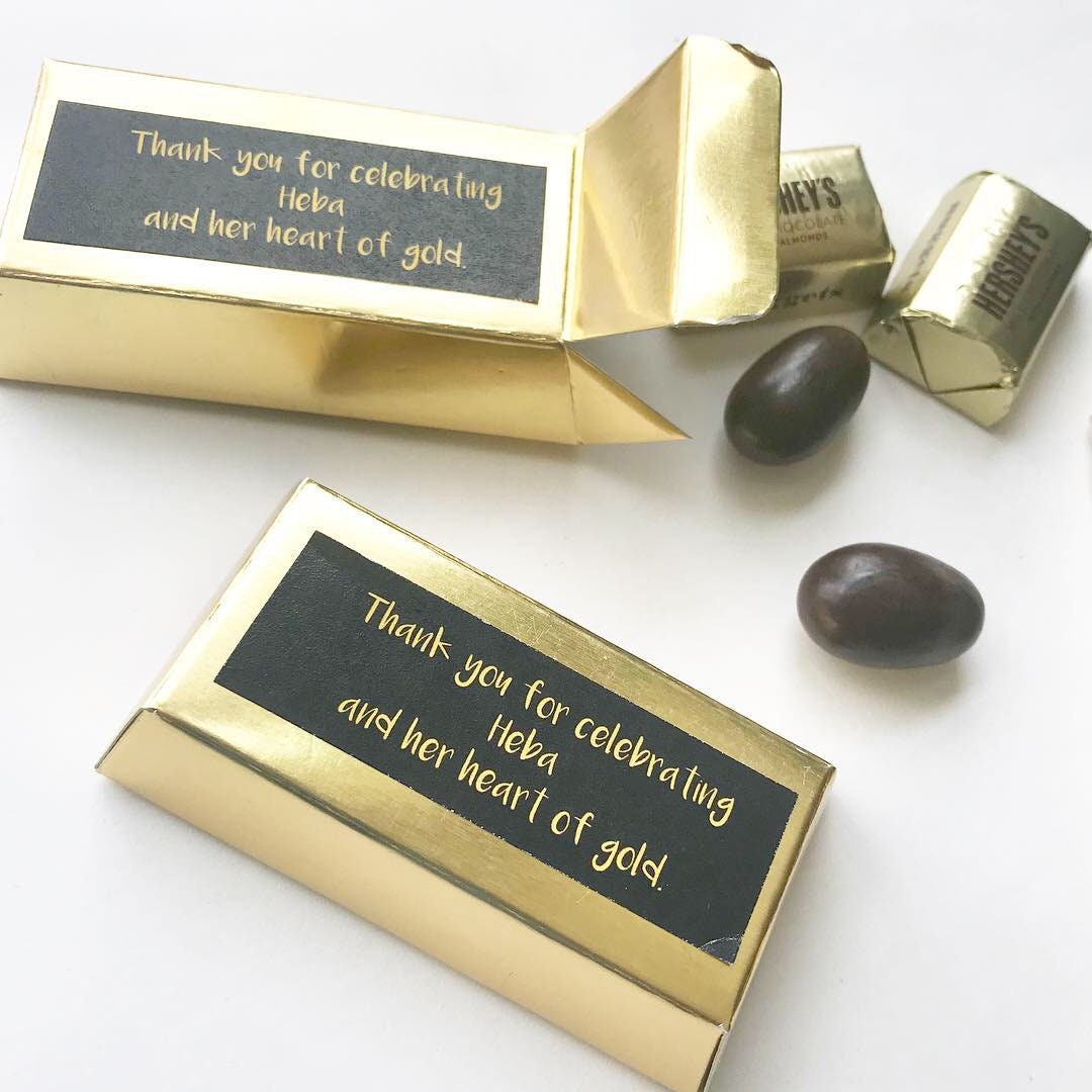 20 gold brick bar favor boxes for Golden birthday Heart of | Etsy