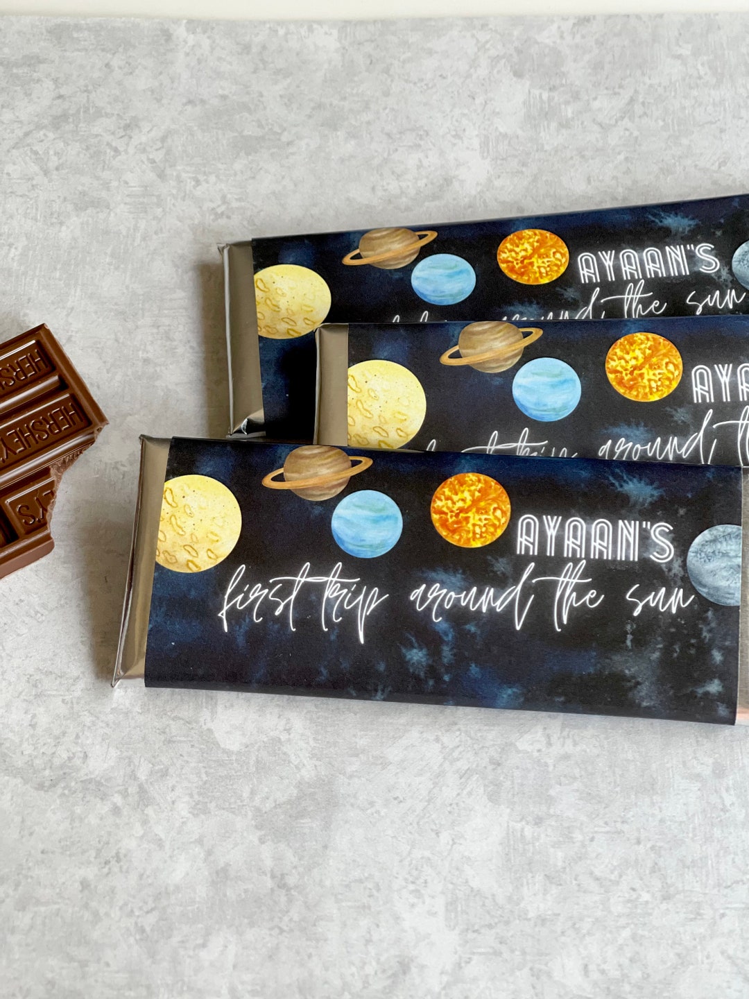 Galaxy First Birthday Favor, Space 1st Birthday, First Trip Around the ...