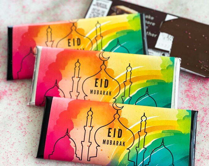 24 Masjid Silhouette Eid Candy Wrappers, Eid Party Favor, Eid Party ...