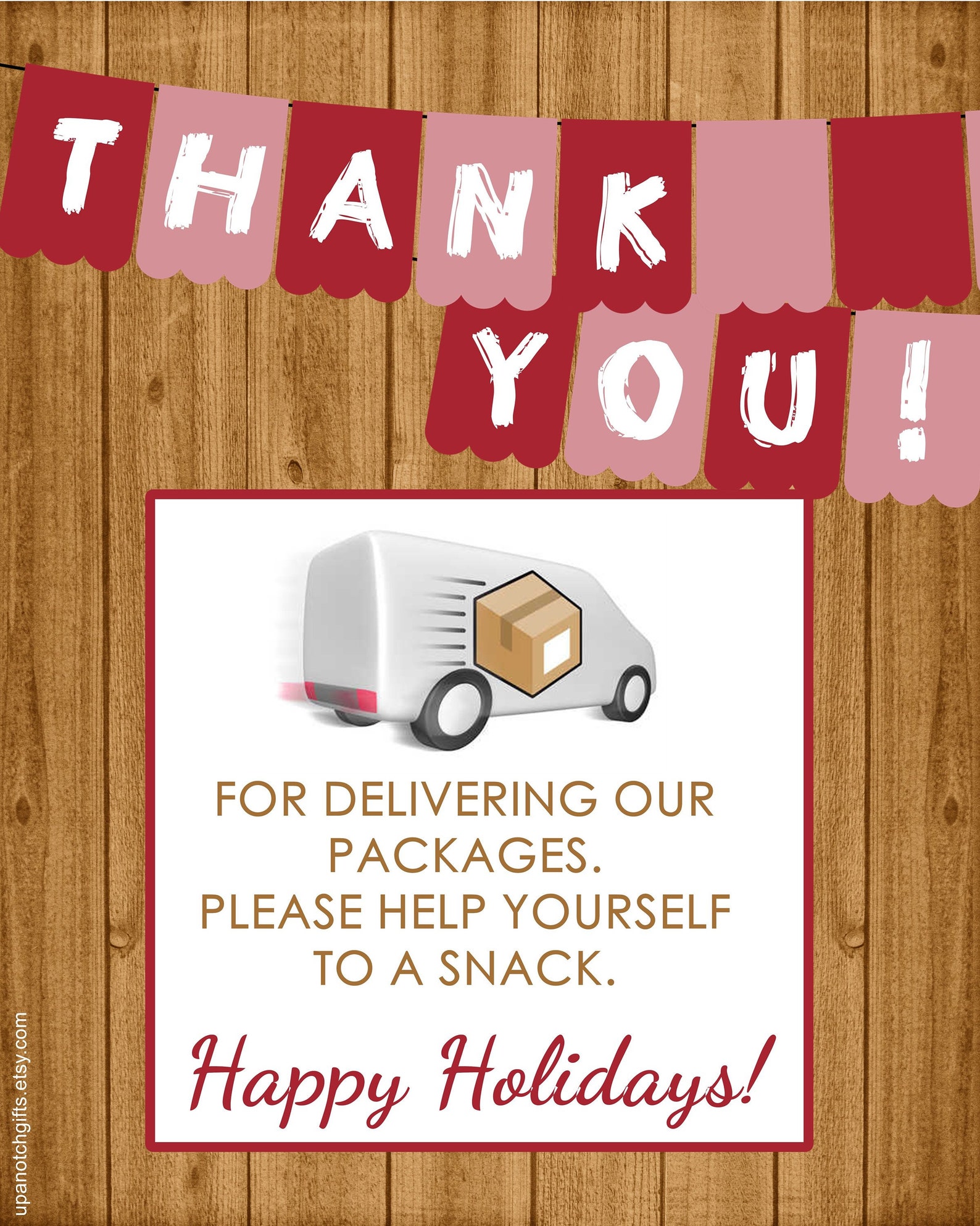 Instant Download to Thank Mail Carrier, Package Delivery Thank You Sign ...