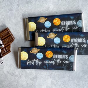 Galaxy First Birthday Favor, Space 1st Birthday, First Trip Around the ...