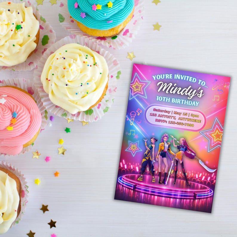 Kpop Birthday Bundle | Editable Canva Invitation (digital Download) - Etsy